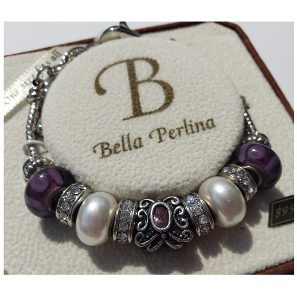 bella Perlina | Jewelry | Bella Perlina Charm Bracelet W Purple Pearl ...